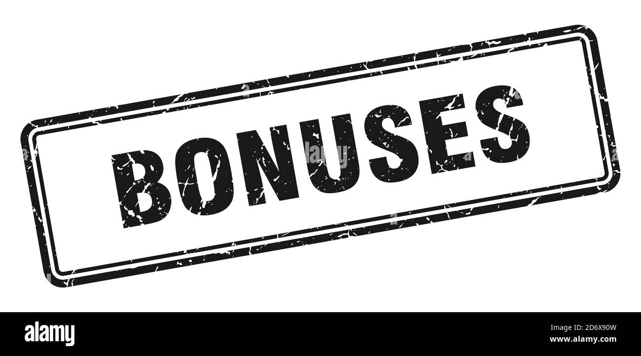 bonuses stamp. square grunge sign isolated on white background Stock ...