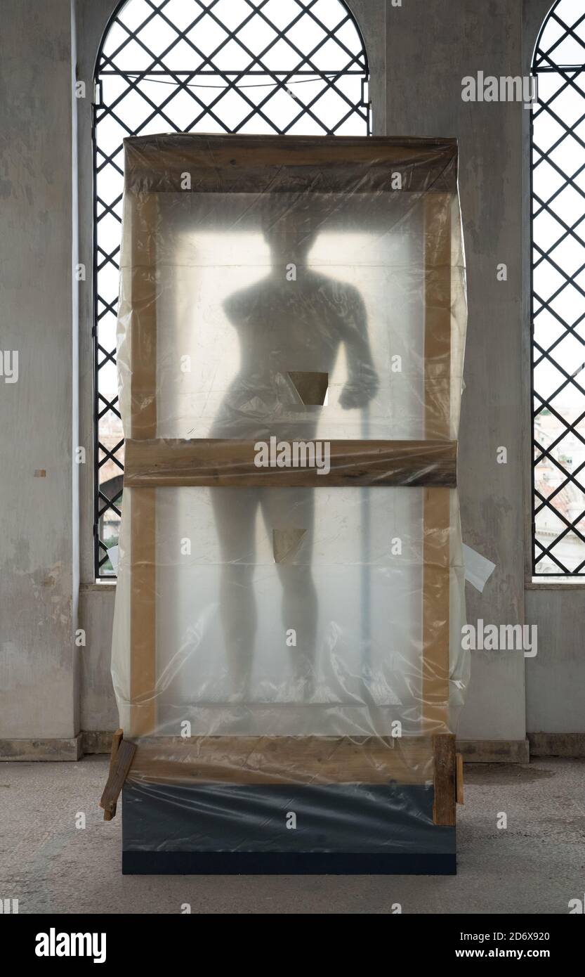 A statue in storage at The Forum in Rome. From a series of travel ...