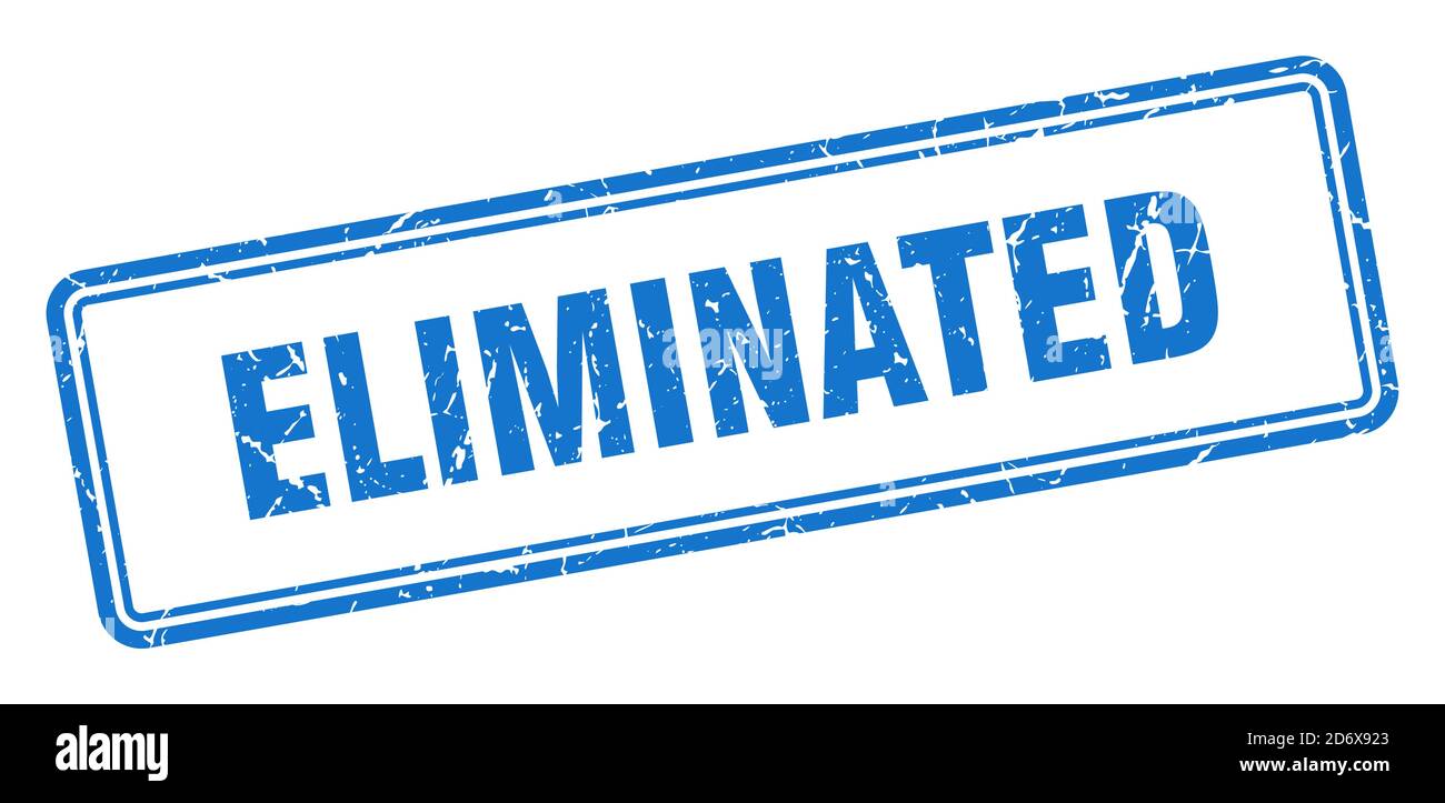 eliminated stamp. square grunge sign isolated on white background Stock ...