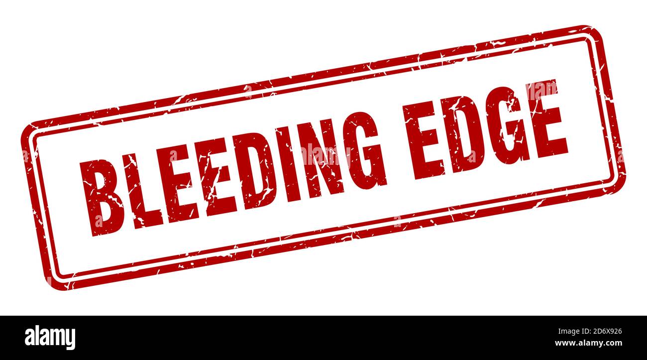 bleeding edge stamp. square grunge sign isolated on white background ...
