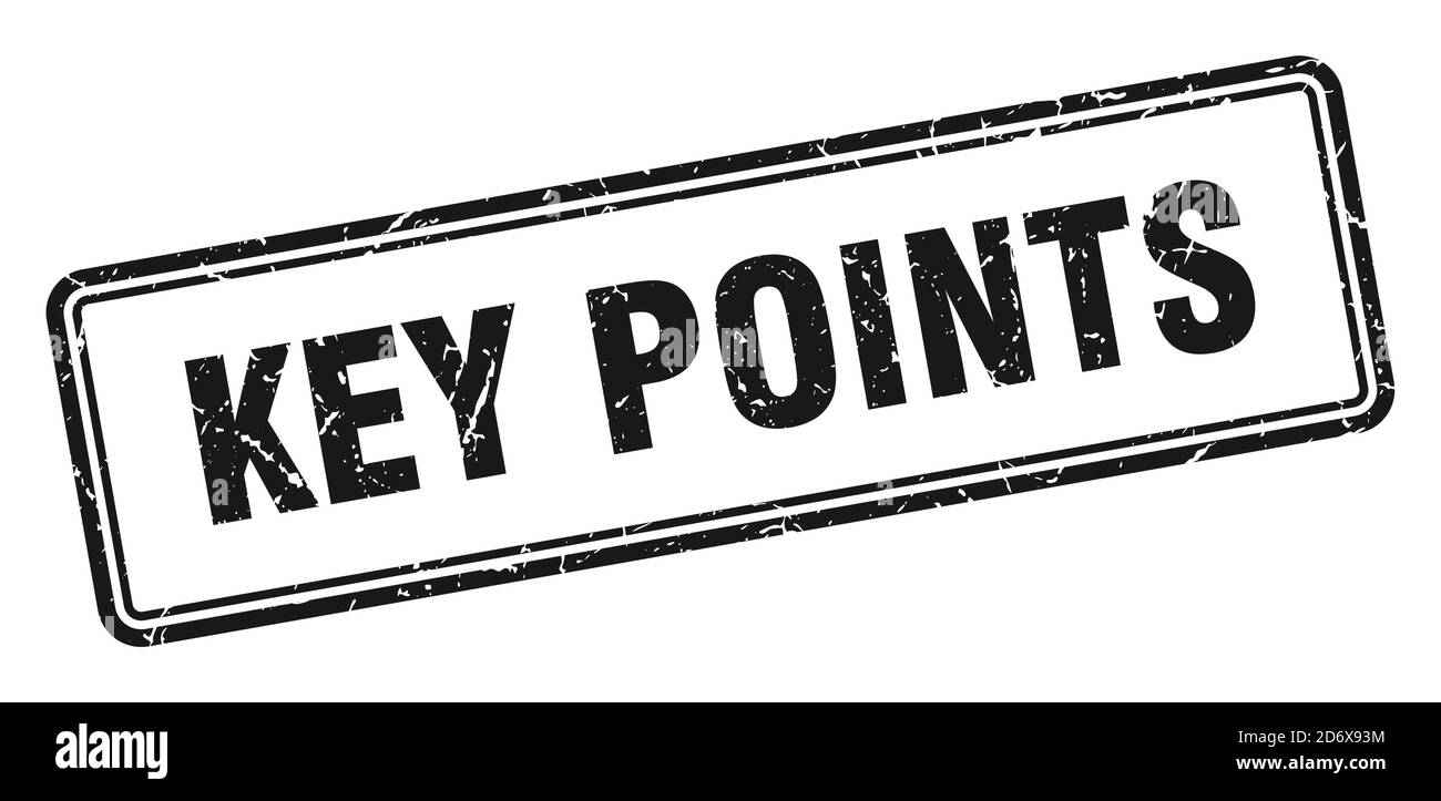 key points stamp. square grunge sign isolated on white background Stock ...