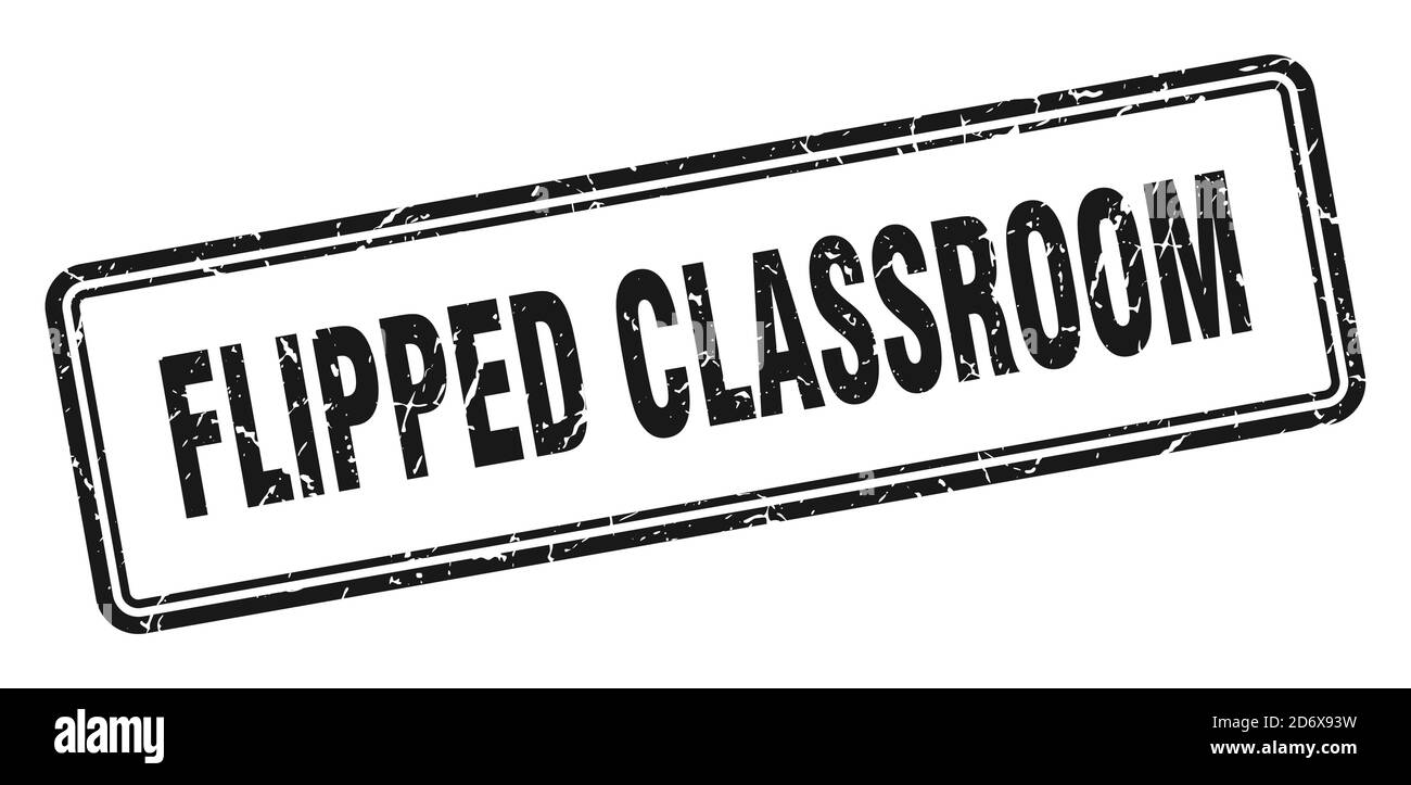 flipped classroom stamp. square grunge sign isolated on white ...
