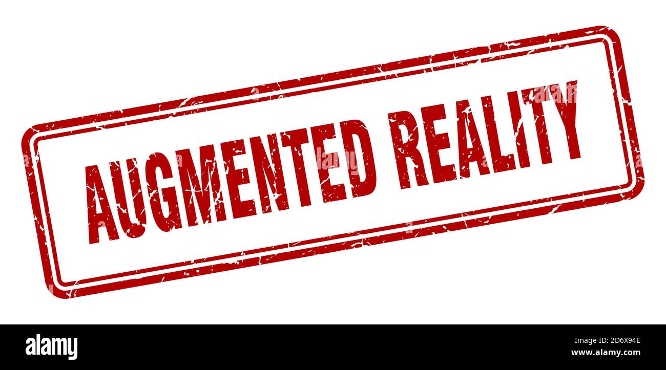 augmented reality stamp. square grunge sign isolated on white ...