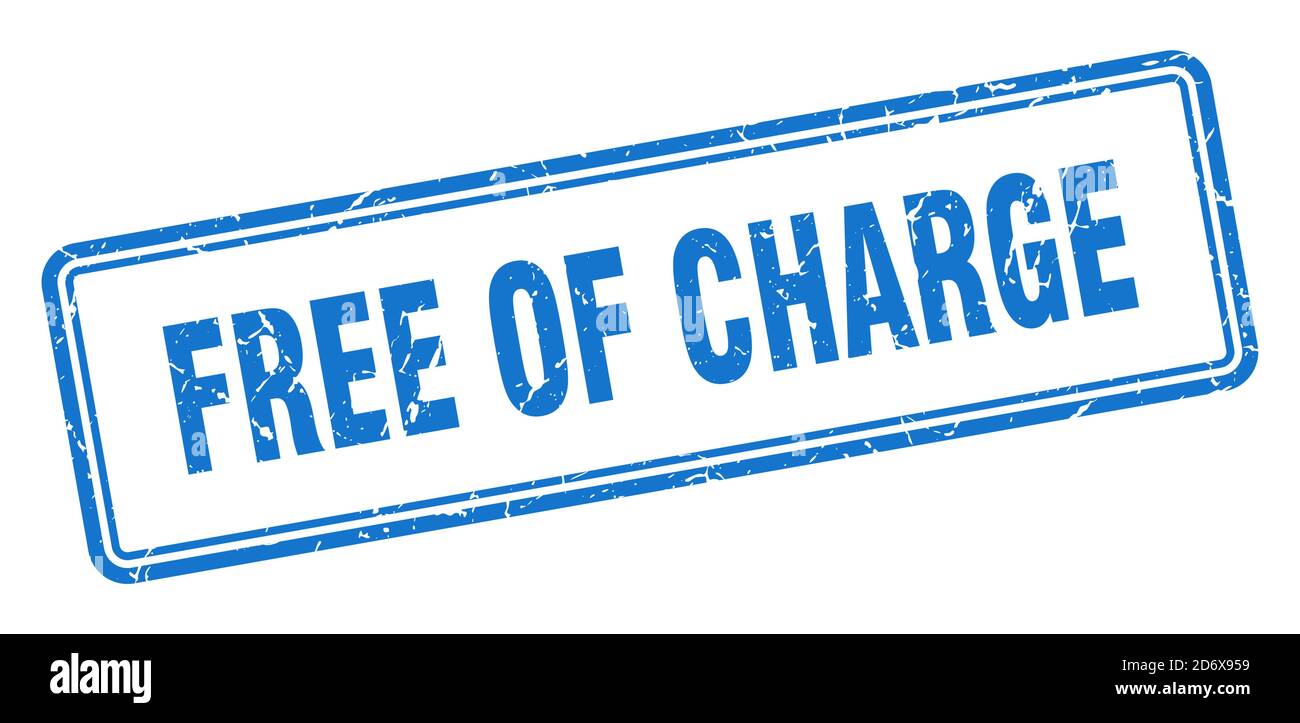 free of charge stamp. square grunge sign isolated on white background ...