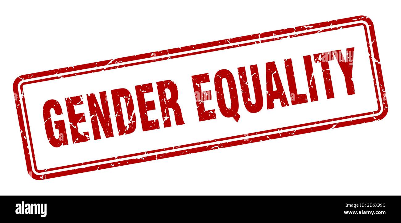 gender equality stamp. square grunge sign isolated on white background ...