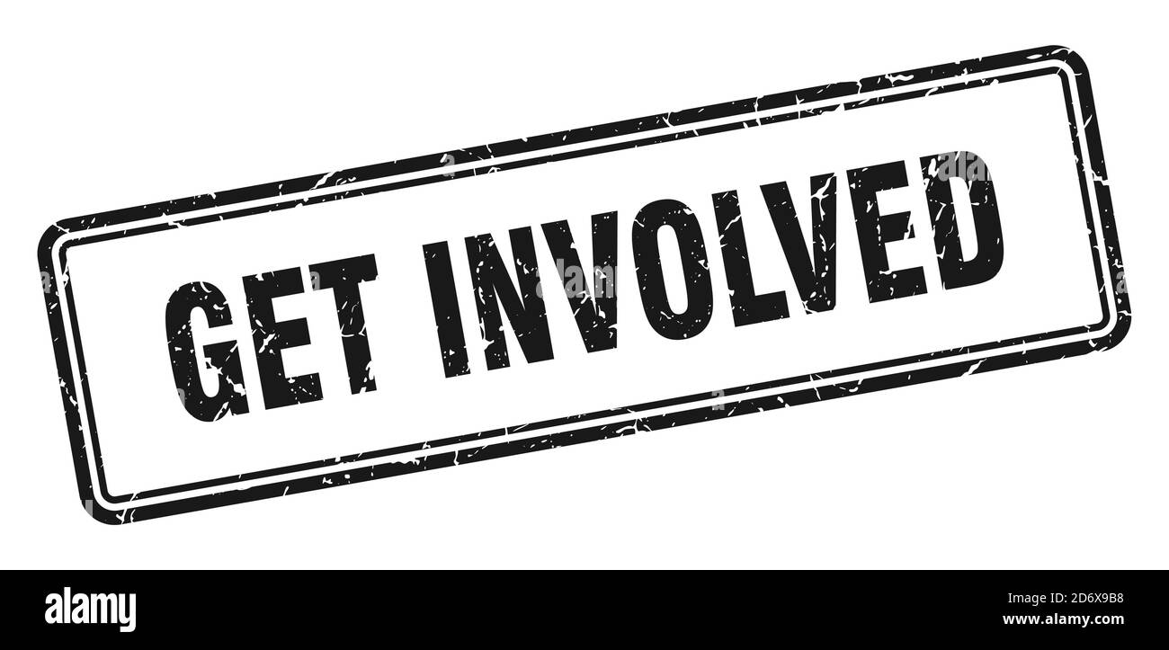 get involved stamp. square grunge sign isolated on white background ...