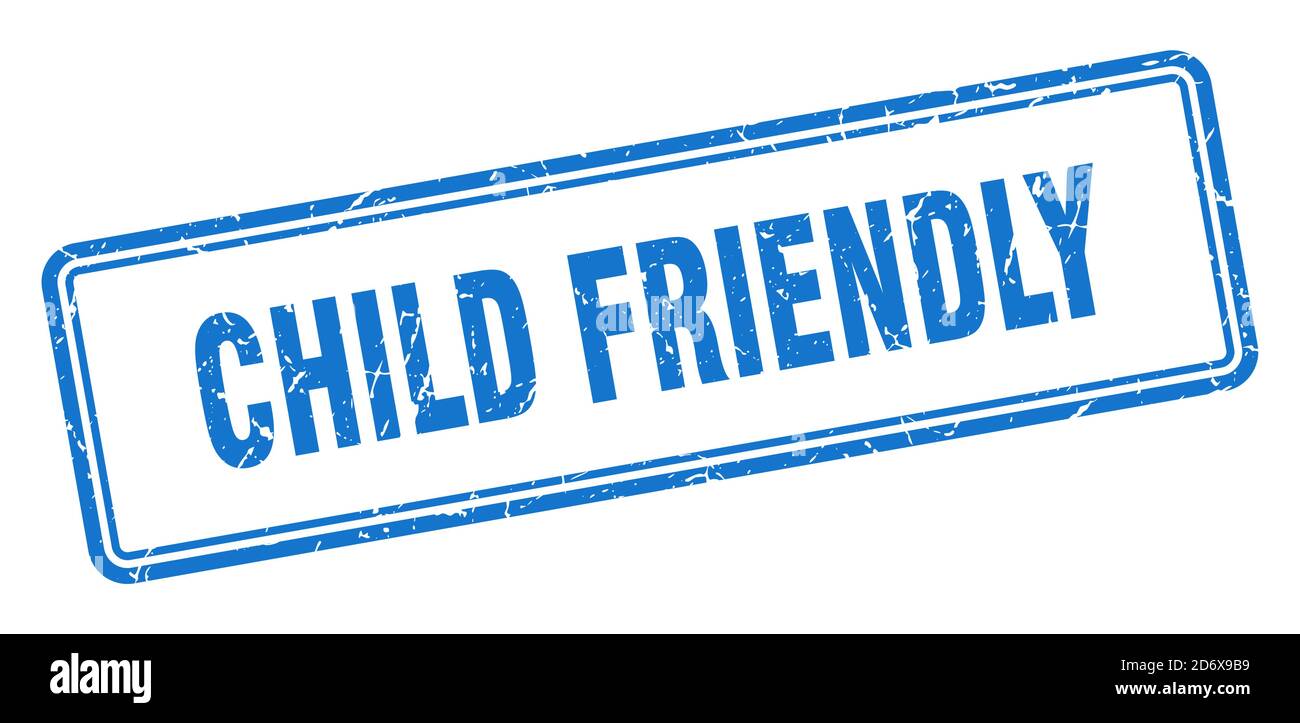 child friendly stamp. square grunge sign isolated on white background ...