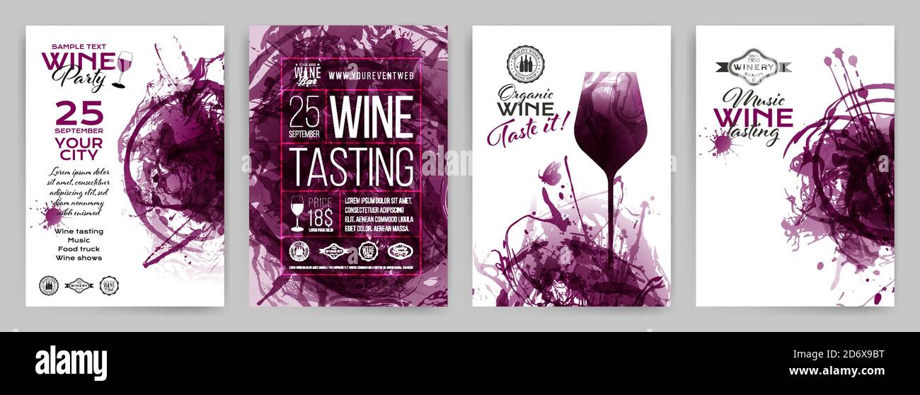 Collection of templates with wine designs. Brochures; posters ...