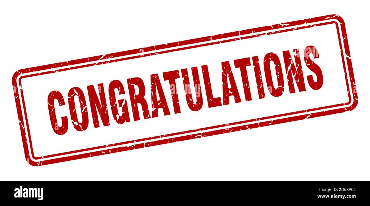 congratulations stamp. square grunge sign isolated on white background ...