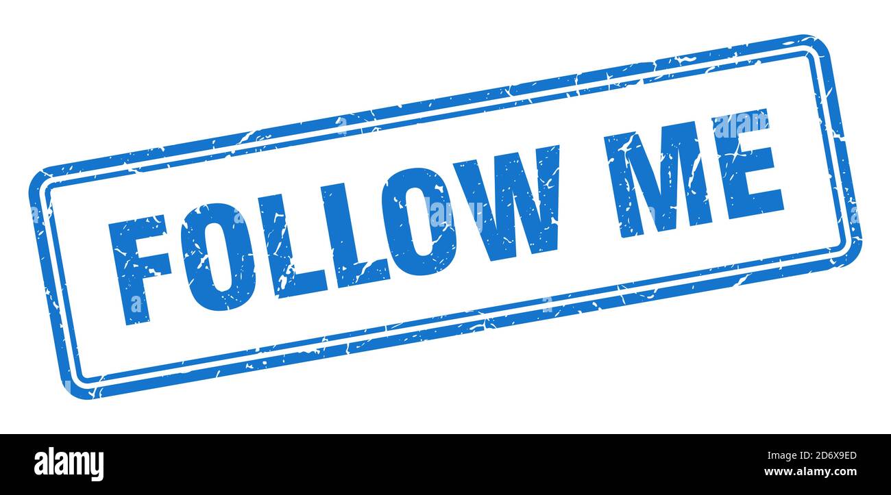 follow me stamp. square grunge sign isolated on white background Stock ...