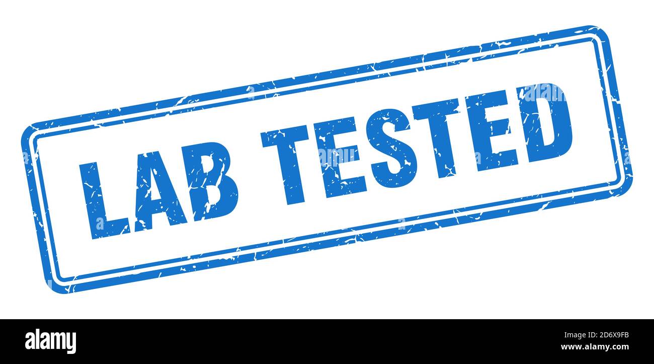 lab tested stamp. square grunge sign isolated on white background Stock ...