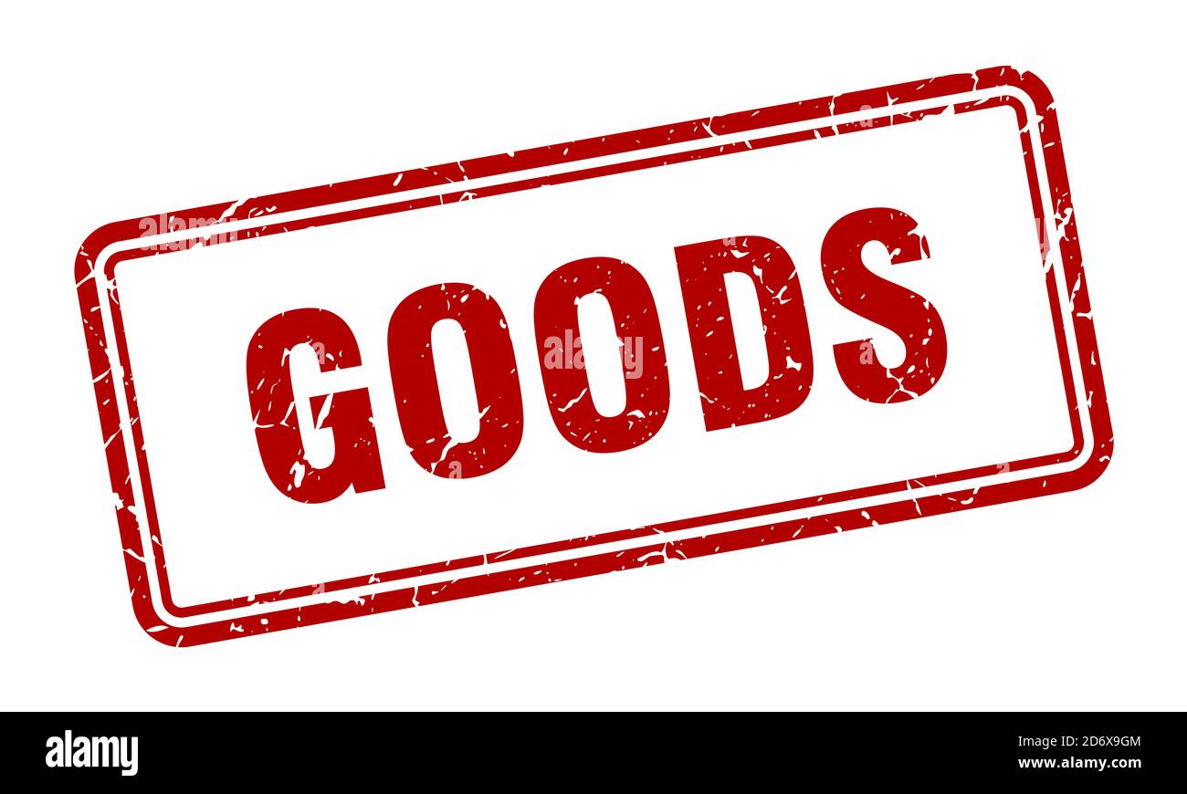 goods stamp. square grunge sign isolated on white background Stock ...