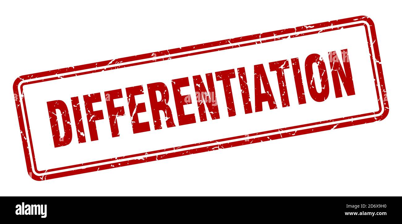 differentiation stamp. square grunge sign isolated on white background ...