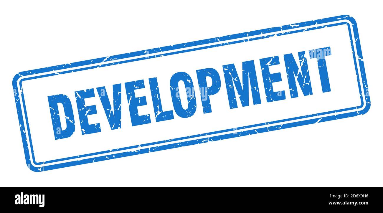 development stamp. square grunge sign isolated on white background ...