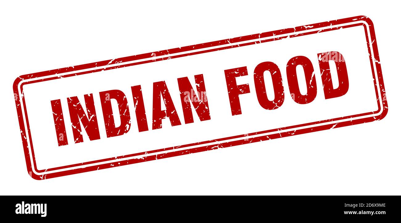 indian food stamp. square grunge sign isolated on white background ...