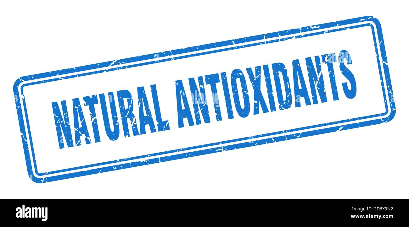 natural antioxidants stamp. square grunge sign isolated on white ...