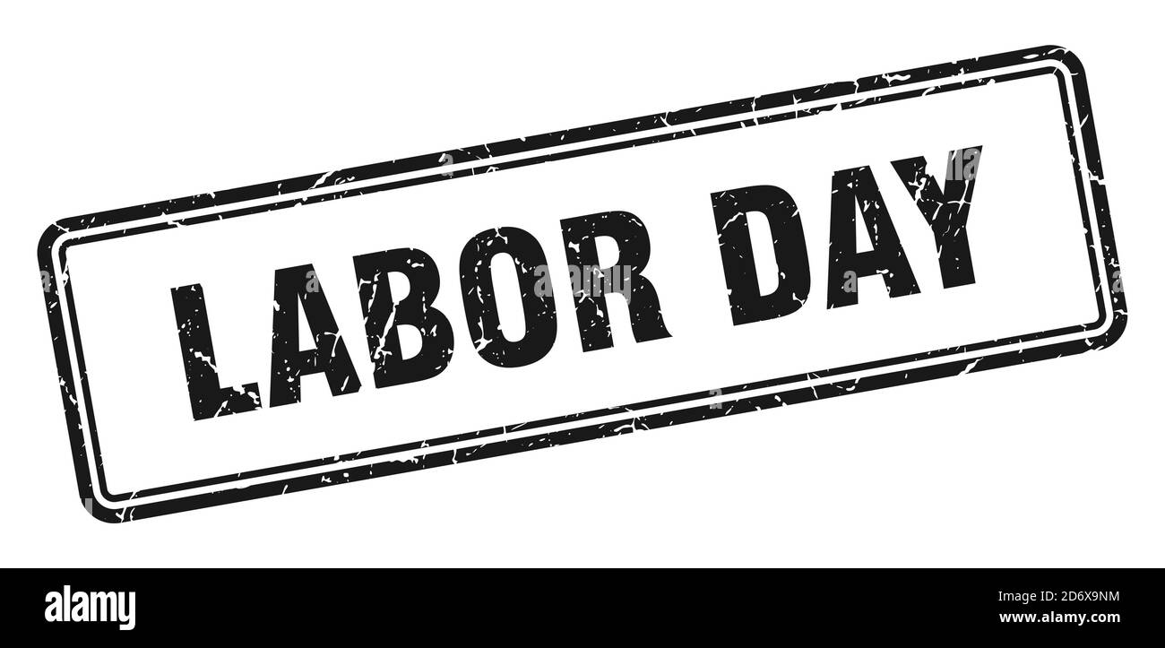 labor day stamp. square grunge sign isolated on white background Stock ...