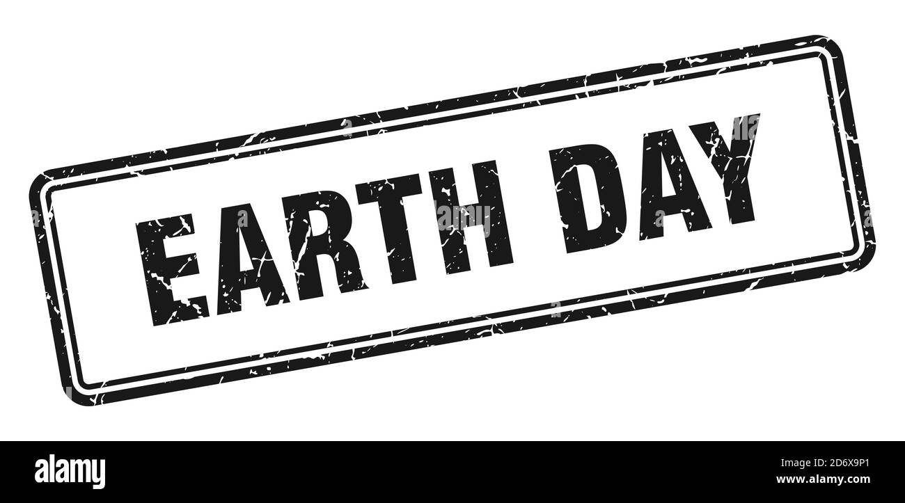 earth day stamp. square grunge sign isolated on white background Stock ...