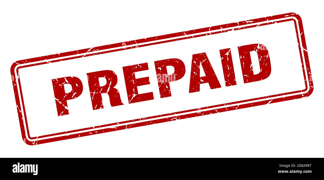 prepaid stamp. square grunge sign isolated on white background Stock ...