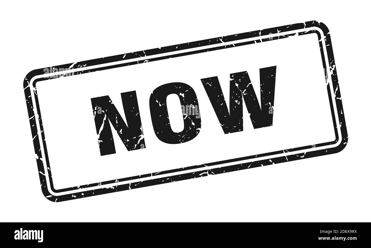 now stamp. square grunge sign isolated on white background Stock Vector ...