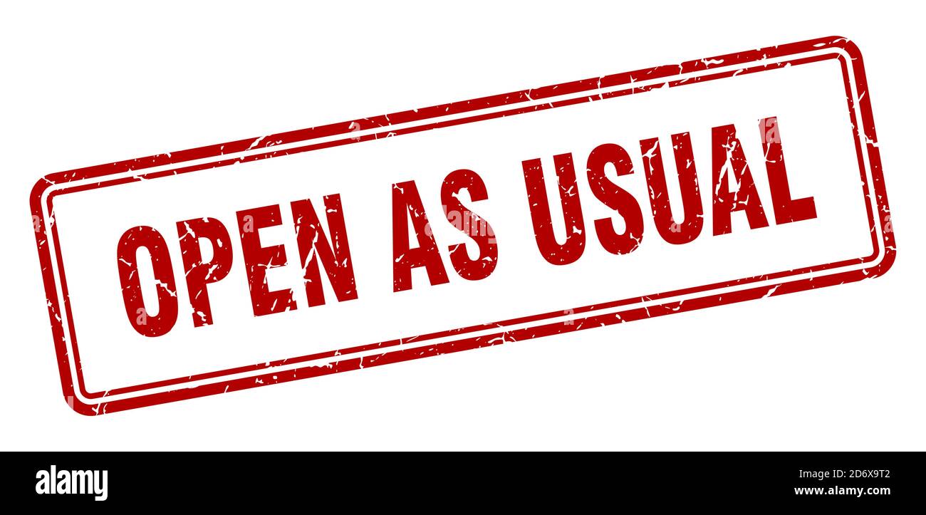 Open as usual sign Stock Vector Images - Alamy