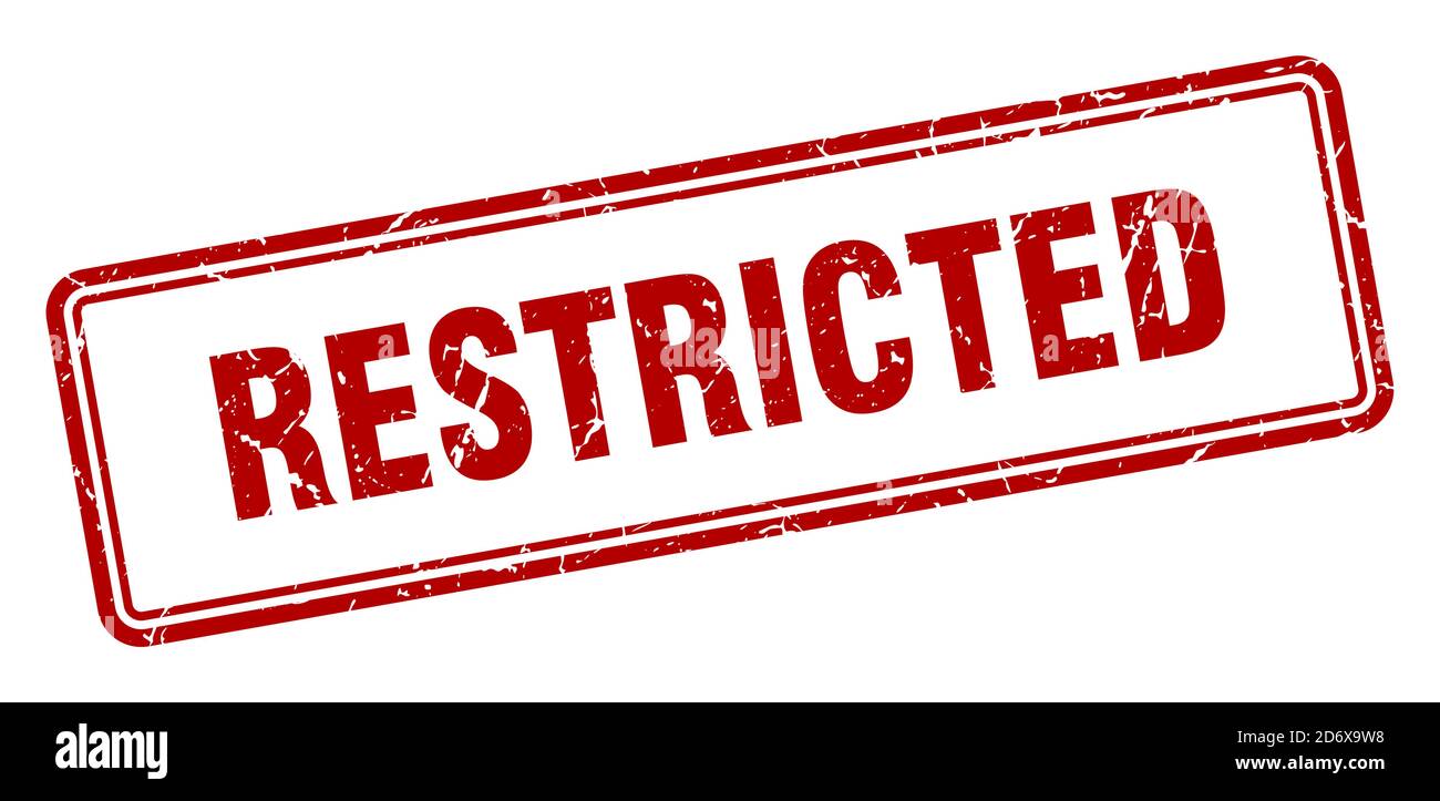 restricted stamp. square grunge sign isolated on white background Stock ...