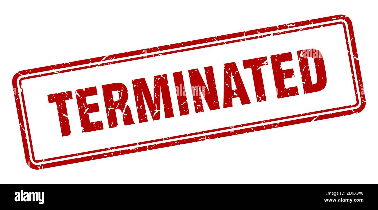 terminated stamp. square grunge sign isolated on white background Stock ...