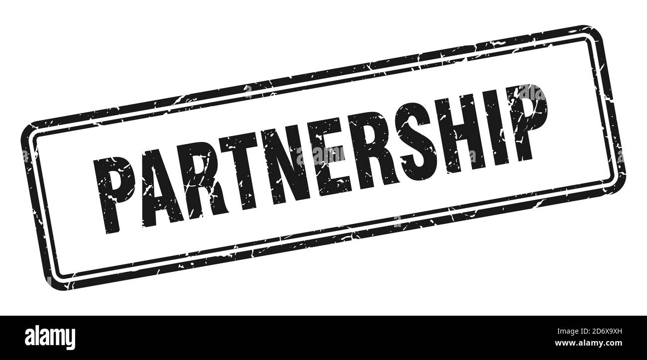 partnership stamp. square grunge sign isolated on white background ...