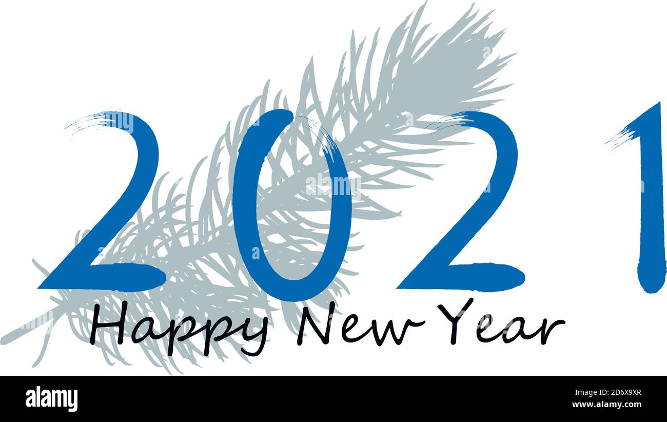 2021 image, Happy New 2021 Year. Holiday vector illustration of Blue ...
