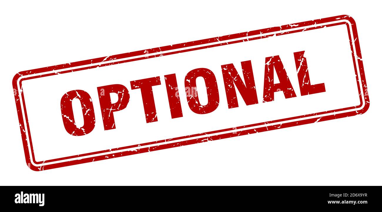 optional stamp. square grunge sign isolated on white background Stock ...