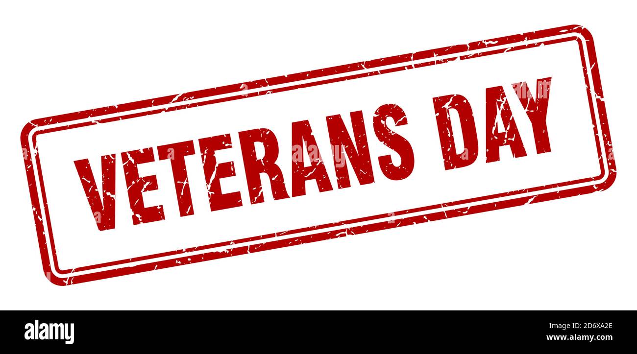 veterans day stamp. square grunge sign isolated on white background ...