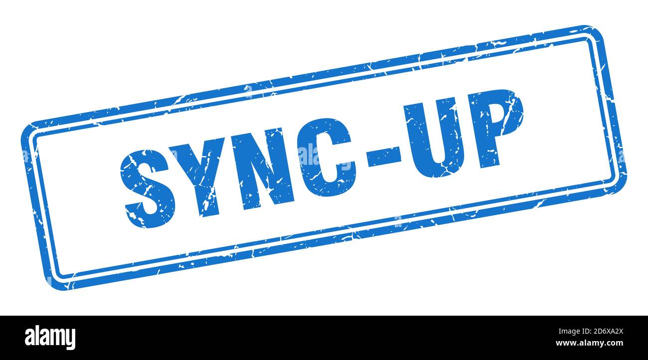 sync-up stamp. square grunge sign isolated on white background Stock ...