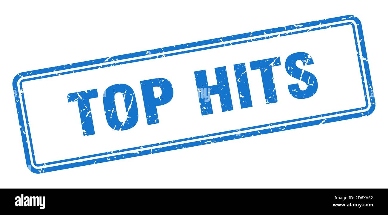 top hits stamp. square grunge sign isolated on white background Stock ...