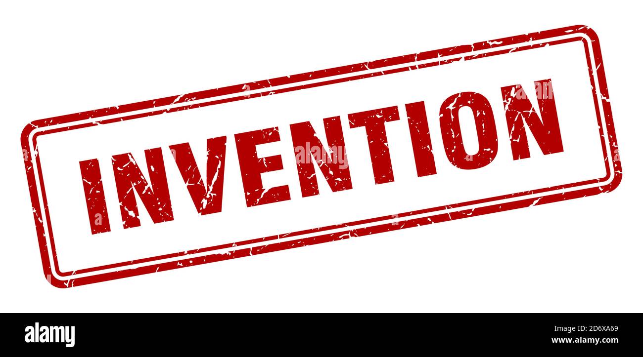 invention stamp. square grunge sign isolated on white background Stock ...