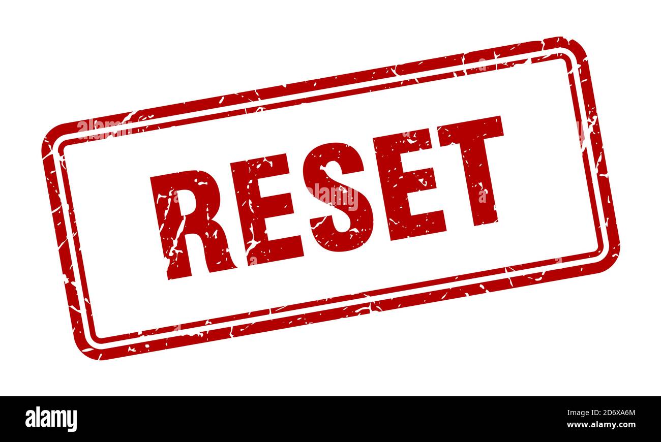 reset stamp. square grunge sign isolated on white background Stock ...