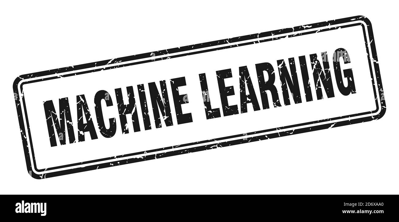 machine learning stamp. square grunge sign isolated on white background ...