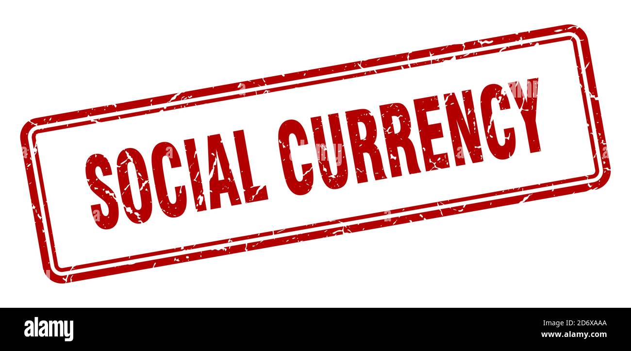 social currency stamp. square grunge sign isolated on white background ...