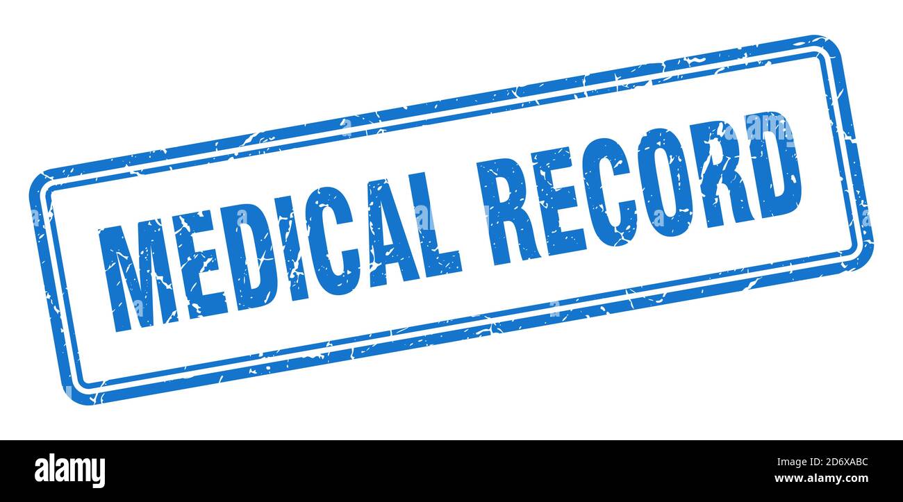 medical record stamp. square grunge sign isolated on white background ...