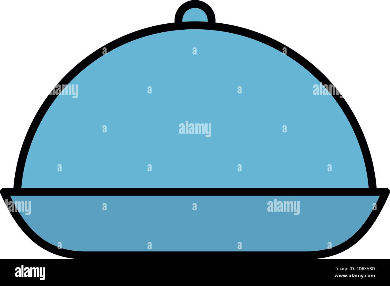 chef platter icon over white background, line and fill style, vector ...