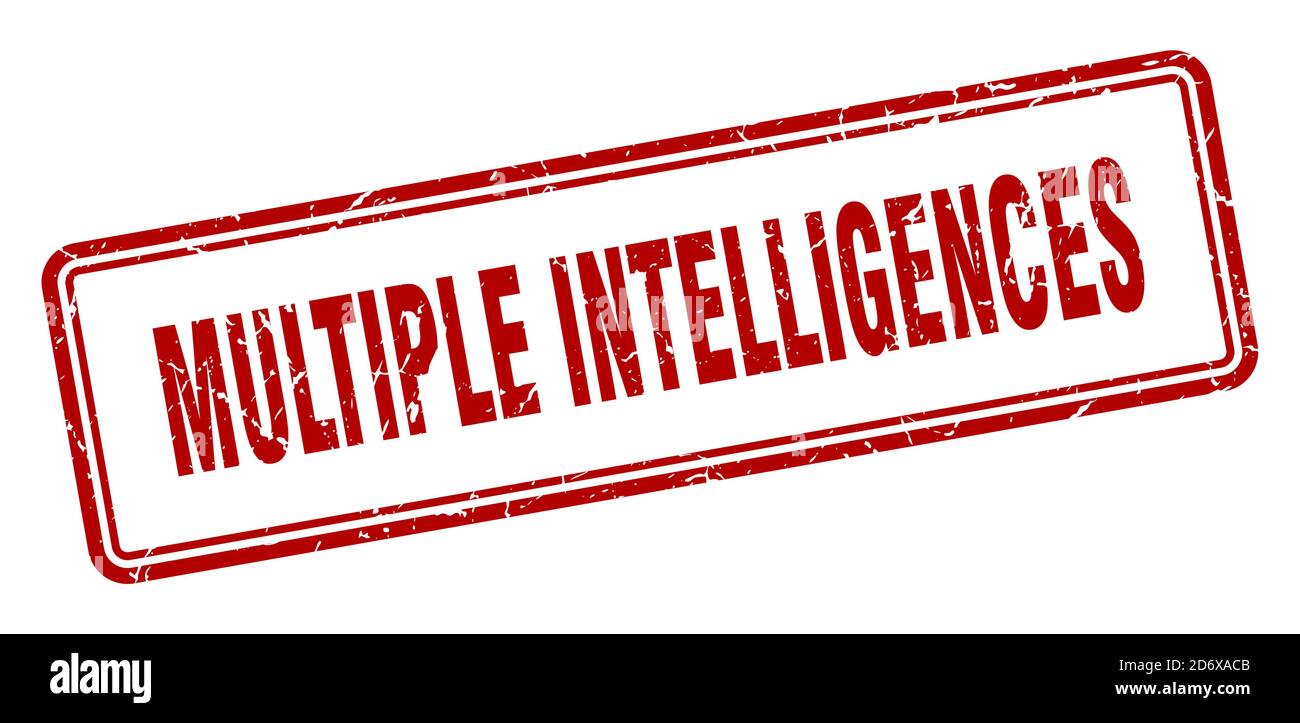 multiple intelligences stamp. square grunge sign isolated on white ...