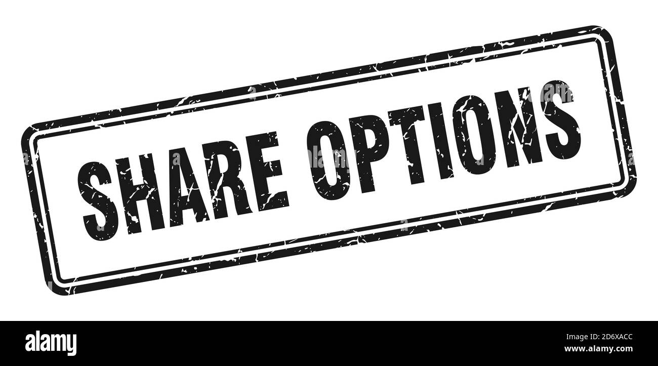 share options stamp. square grunge sign isolated on white background ...