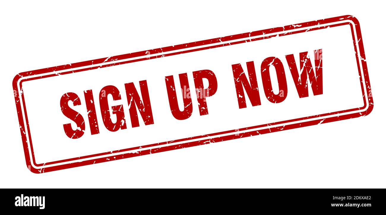 sign up now stamp. square grunge sign isolated on white background ...