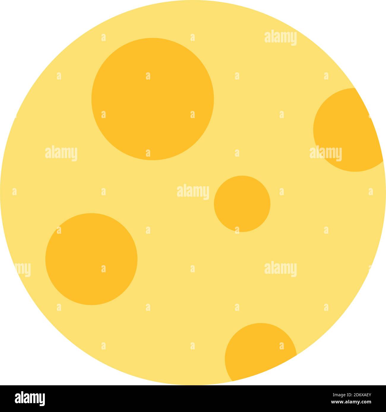 cartoon full moon icon over white background, flat style, vector ...