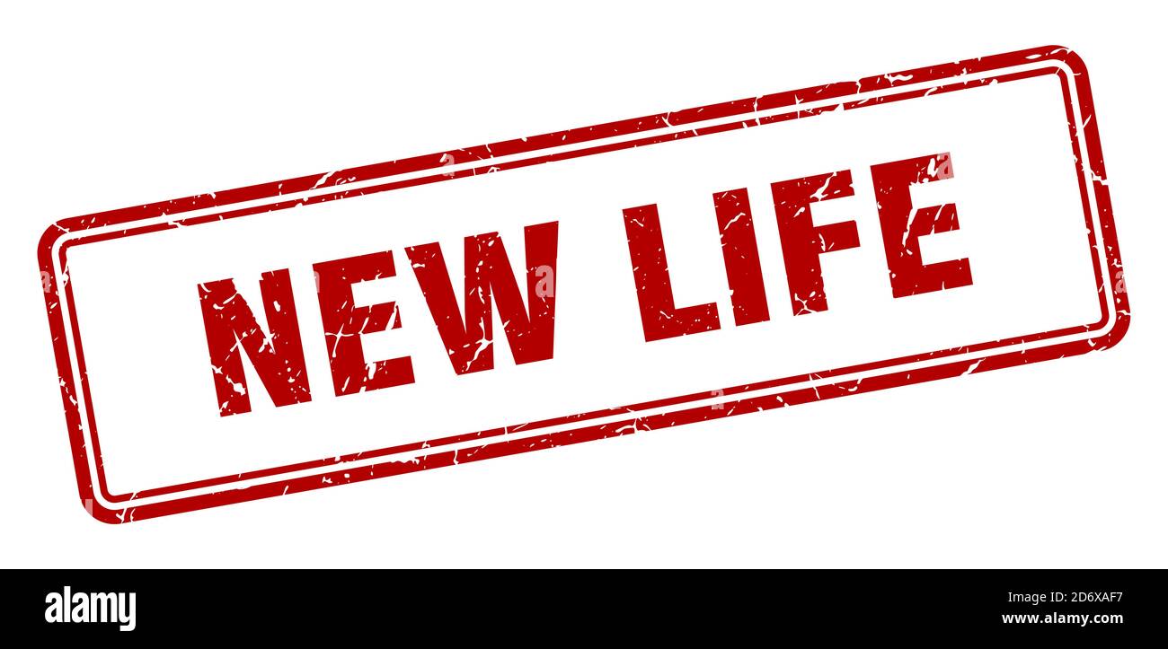 new life stamp. square grunge sign isolated on white background Stock ...