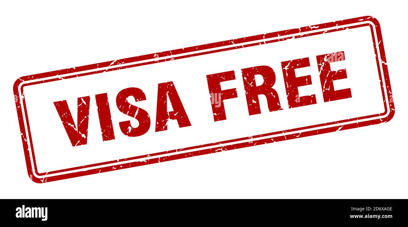visa free stamp. square grunge sign isolated on white background Stock ...