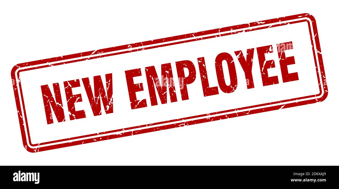 new employee stamp. square grunge sign isolated on white background ...