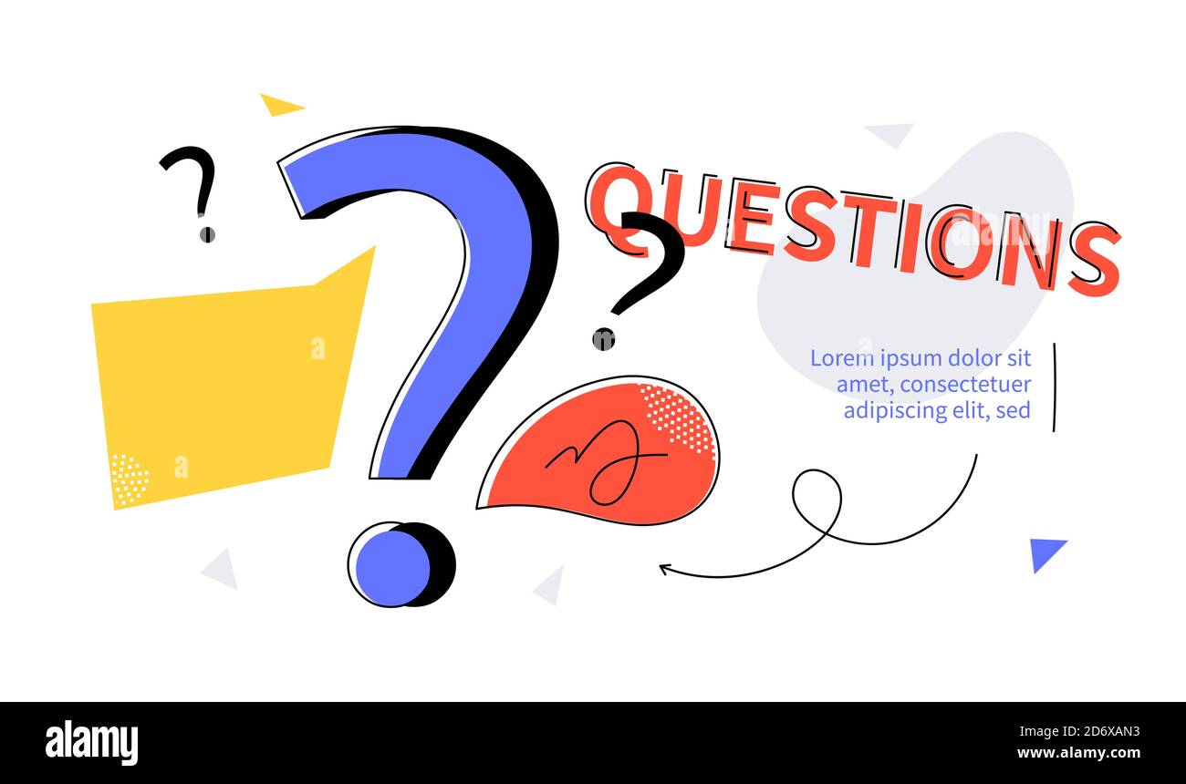 Questions - modern colorful flat design style web banner Stock Vector ...