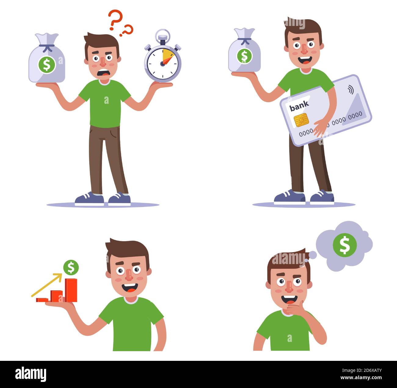 collection of one character with money. set is a good investment of ...