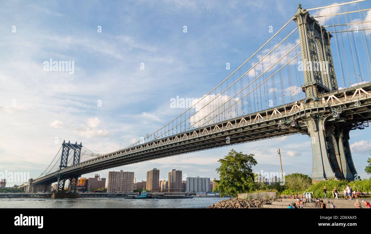 Beautiful view of the famous Brooklyn Bridge Park in the USA Stock ...