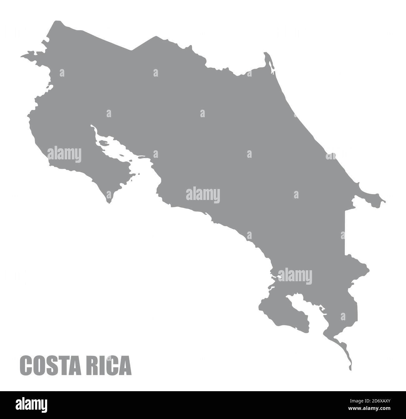 Costa Rica silhouette map Stock Vector Image & Art - Alamy